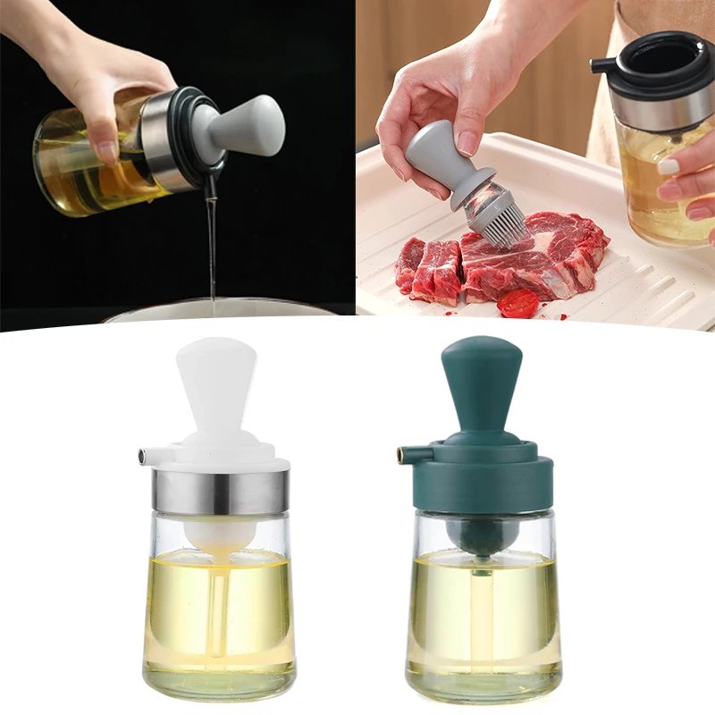 Multifunctional 2 In1 Kitchen Squeeze Glass Oil Pot Oil Control Bottle ...