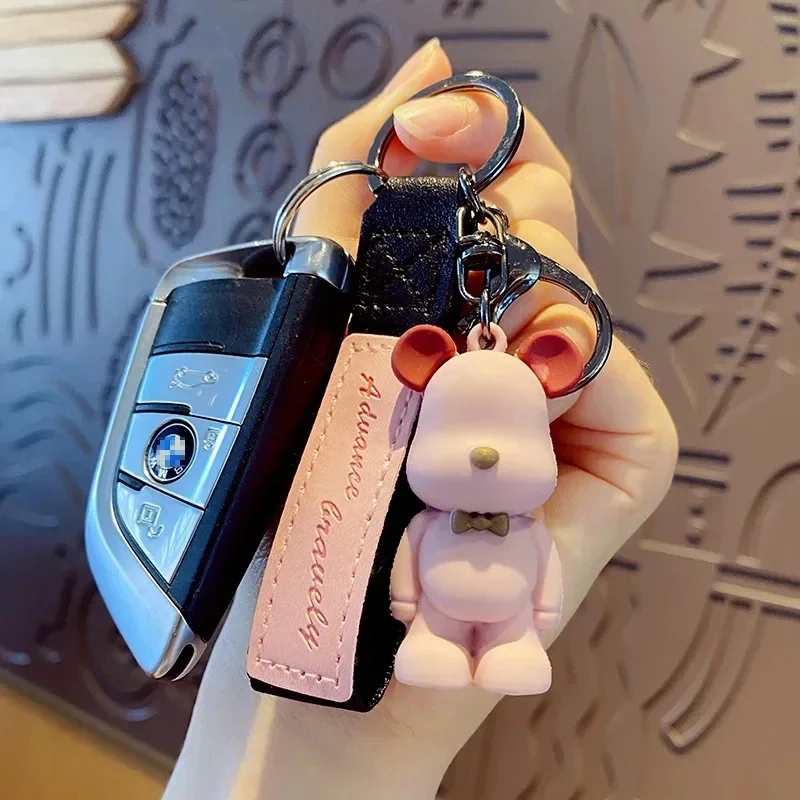 Cute-Bow-Tie-Key-Chain-With-Wide-Resin-Chain-Cartoon-Animal-Keyring-For ...