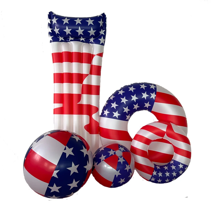 Inflatable-Pool-Floats-American-Flag-Floaties-Water-Fun-Summer-Beach ...