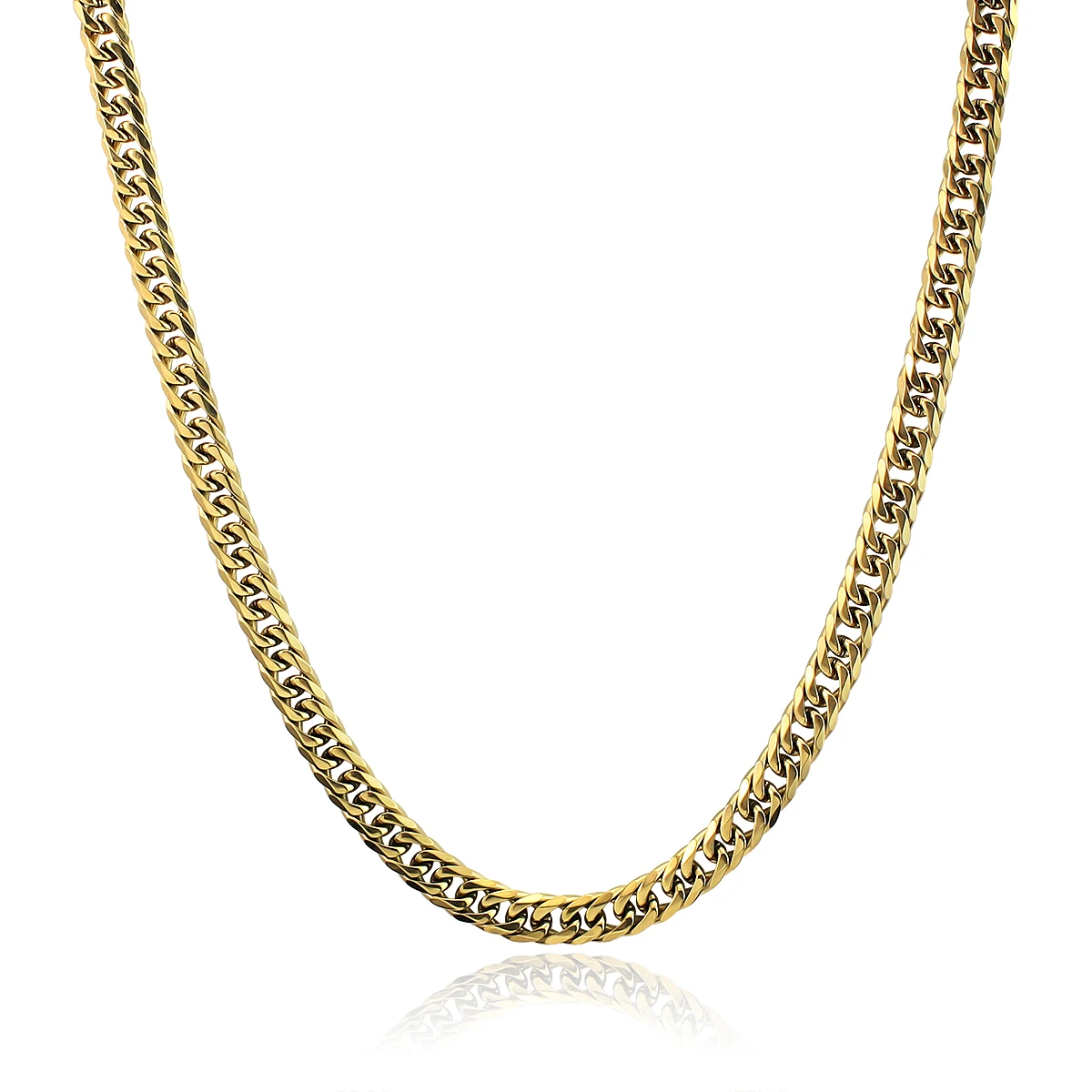 Waterproof Punk Stainless Steel Gold Plated Thick Chain Layers Rope ...