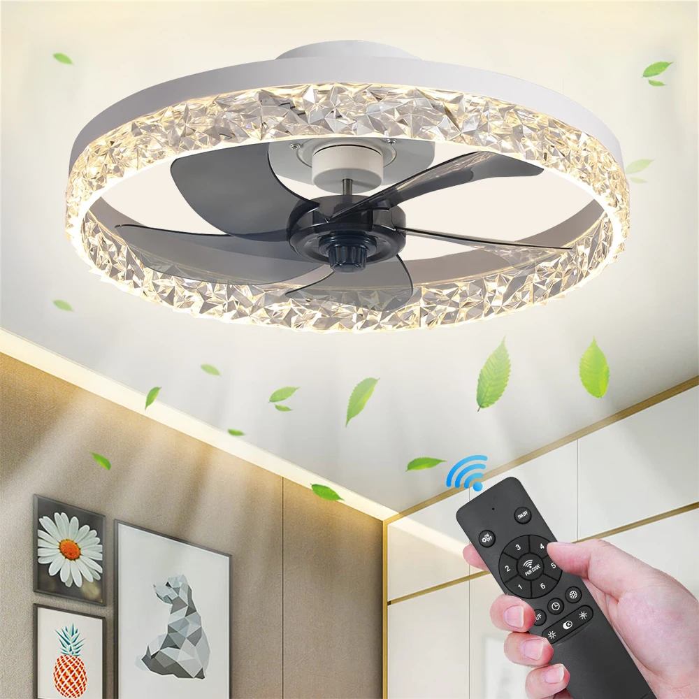 IRALAN-Ceiling-fan-with-adjustable-LED-reversible-blade-timing-and ...