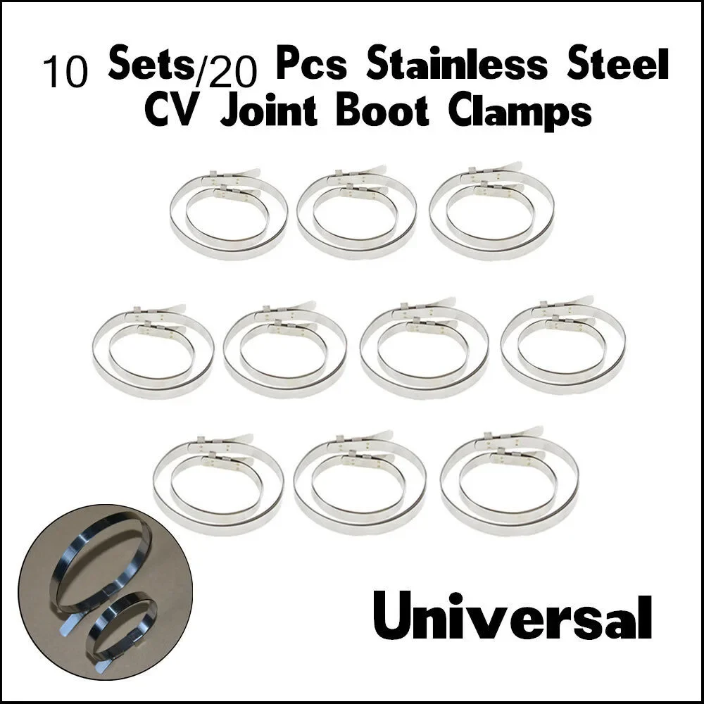 20PCS-CV-Boot-Clips-Kits-Adjustable-Stainless-Steel-Axle-Coupling-Shaft ...