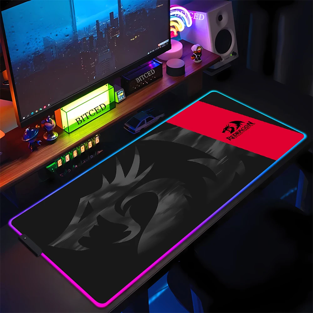 Redragon RGB LED Gaming Mouse Pad Rug Cool Anti-skid Keyboard Mat ...