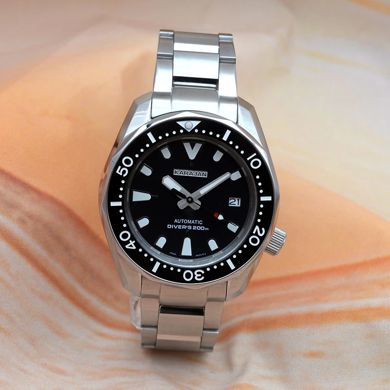KARAJAN C3 Luminous Sapphire Glass Stainless Steel Band Diving Watch ...