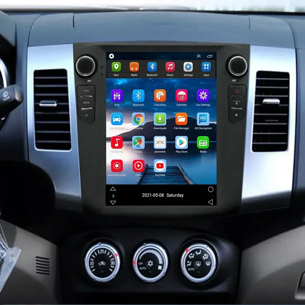 For-Tesla-Style-2-Din-Android-13-Car-Radio-For-Mitsubishi-Outlander ...