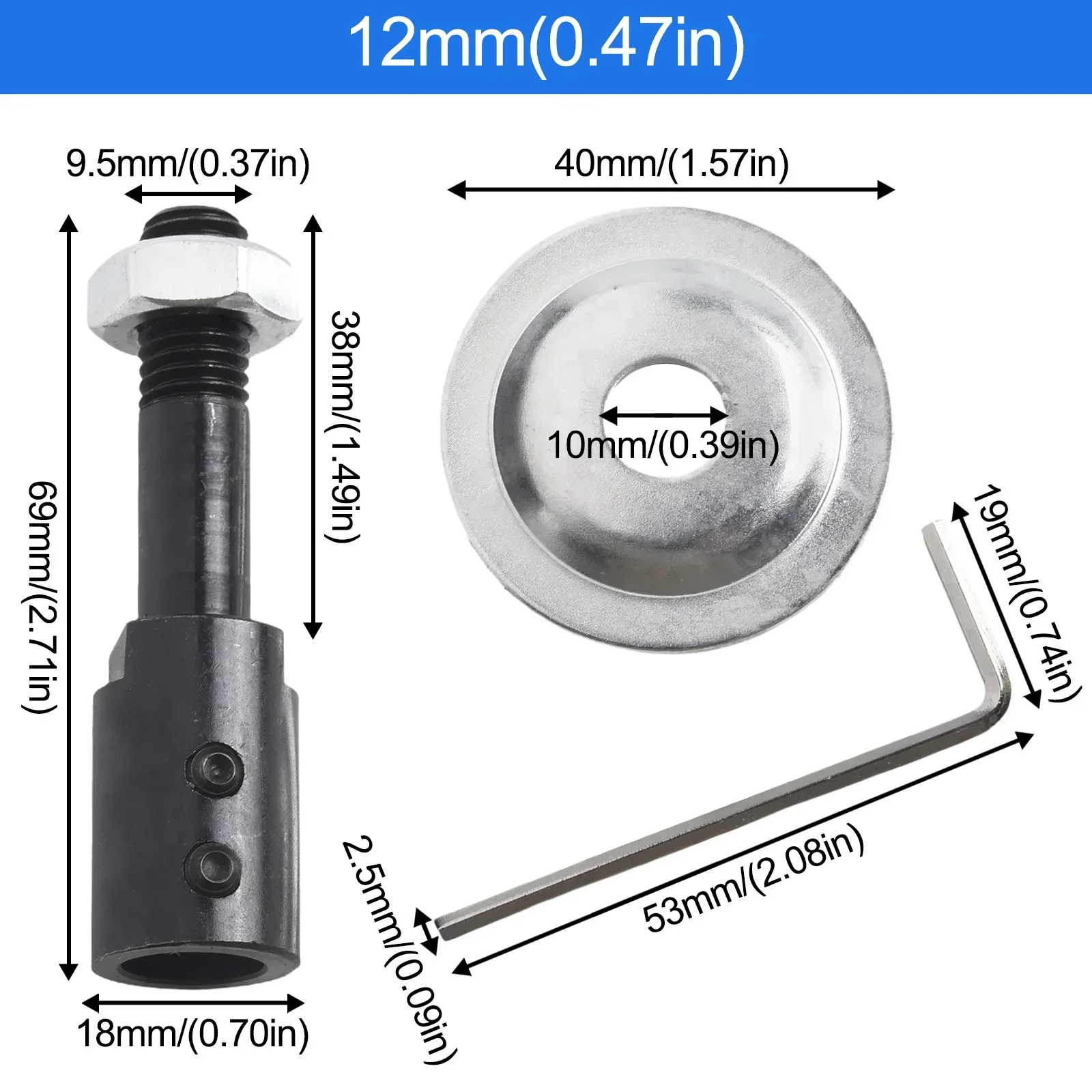 1-Set-Spindle-Adapter-For-Grinding-Polishing-5mm-6mm-8mm-10mm-12mm-14mm ...
