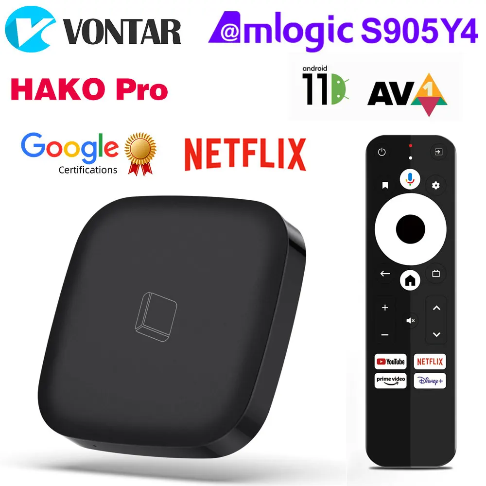VONTAR-HAKO-Pro-Netflix-TV-Box-Android-11-Amlogic-S905Y4-2GB-16GB ...
