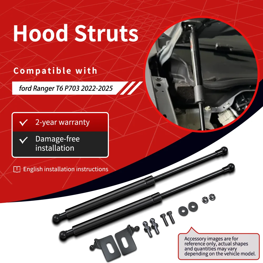 SEMTAY-Hood-Struts-Compatible-with-2022-2025-ford-Ranger-T6-P703-Bonnet ...