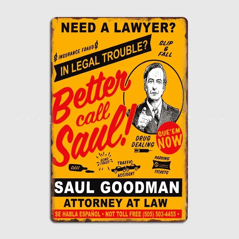 Better-Call-Saul-Saul-Goodman-Breaking-Bads-Poster-Metal-Plaque-Pub ...