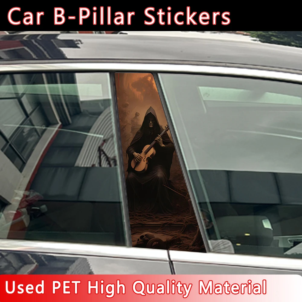 Death-band-Skull-Art-Punk-B-pillar-Sunscreen-DIY-Auto-Center-Column ...