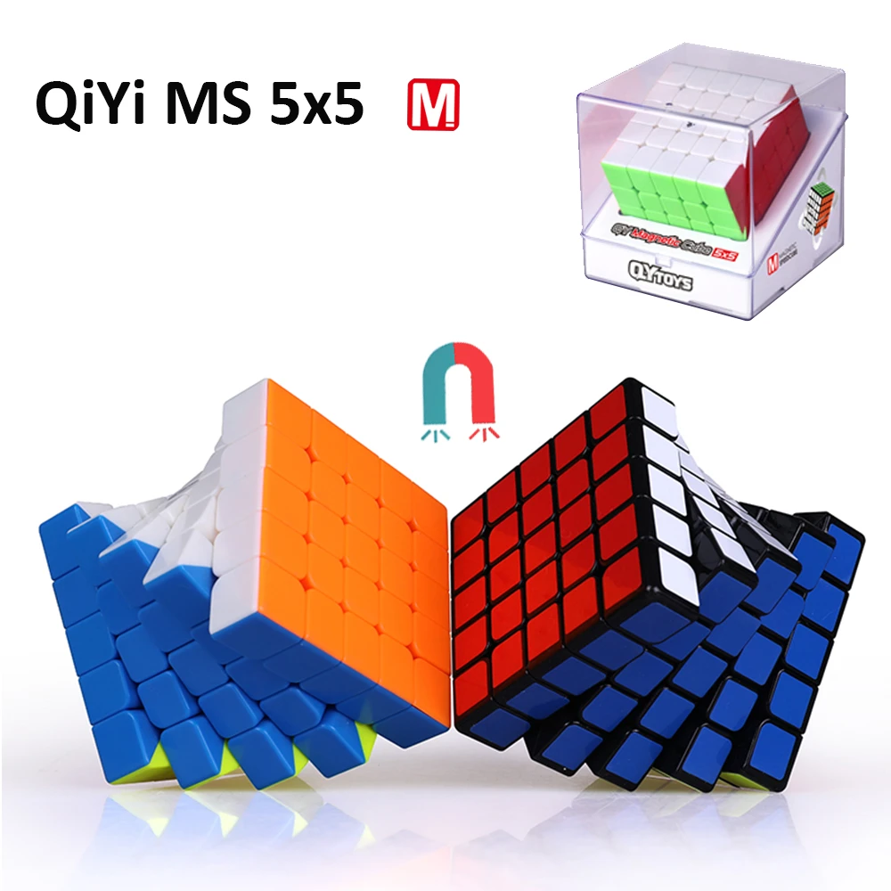 Qiyi Ms 5x5 Magnetic Magic Speed Cube Stickerless Professional Fidget ...