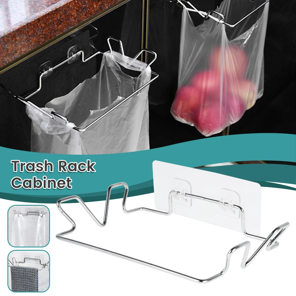 Kitchen-Storage-Rack-Cabinet-Door-Trash-Organizer-Garbage-Bags-Holder ...