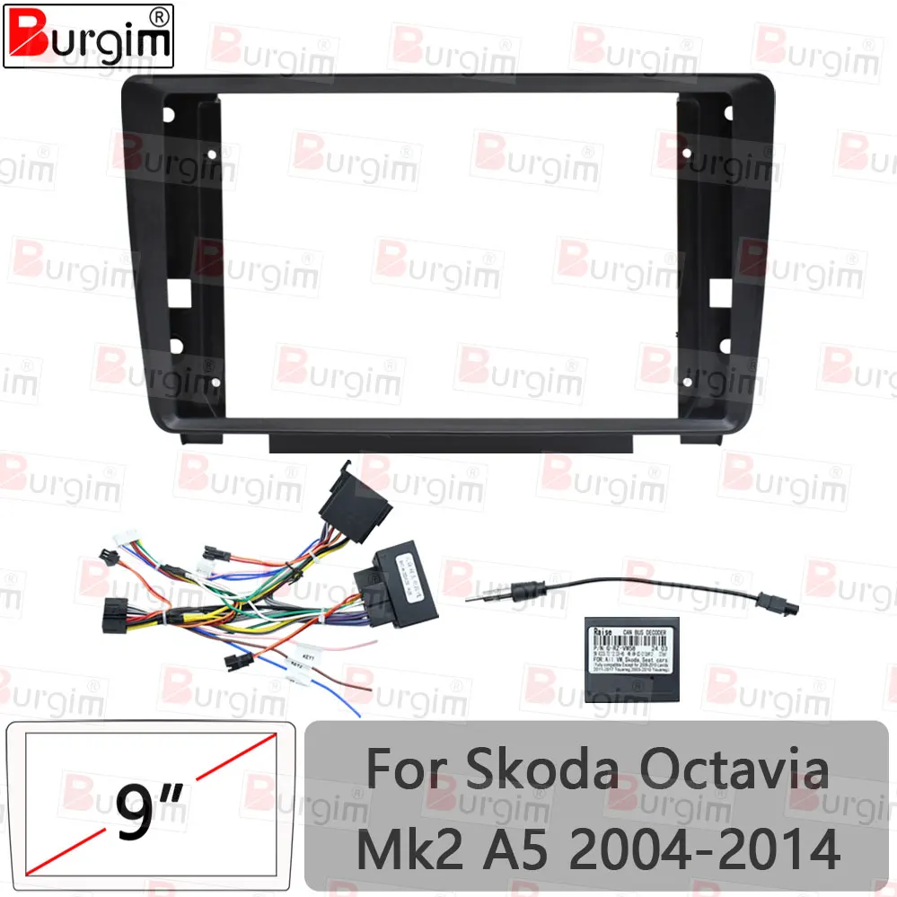 Burgim Car Android Radio Frame For Skoda Octavia Mk2 A5 2004-2014 9 ...