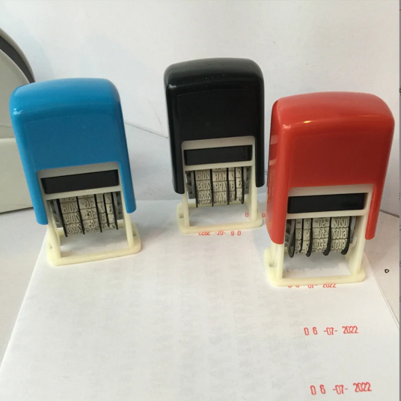 Ink Date Stamp 4MM Flip Stamp Red Blue Black Colours Smooth Running ...