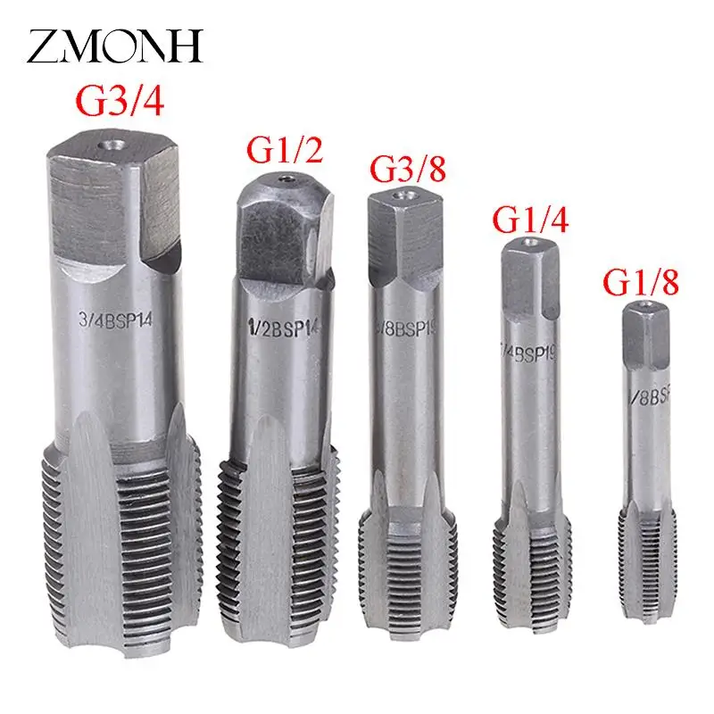 G1/8 1/4 3/8 1/2 3/4 Hss Taper Pipe Tap Bsp Metal Screw Thread Cutting ...