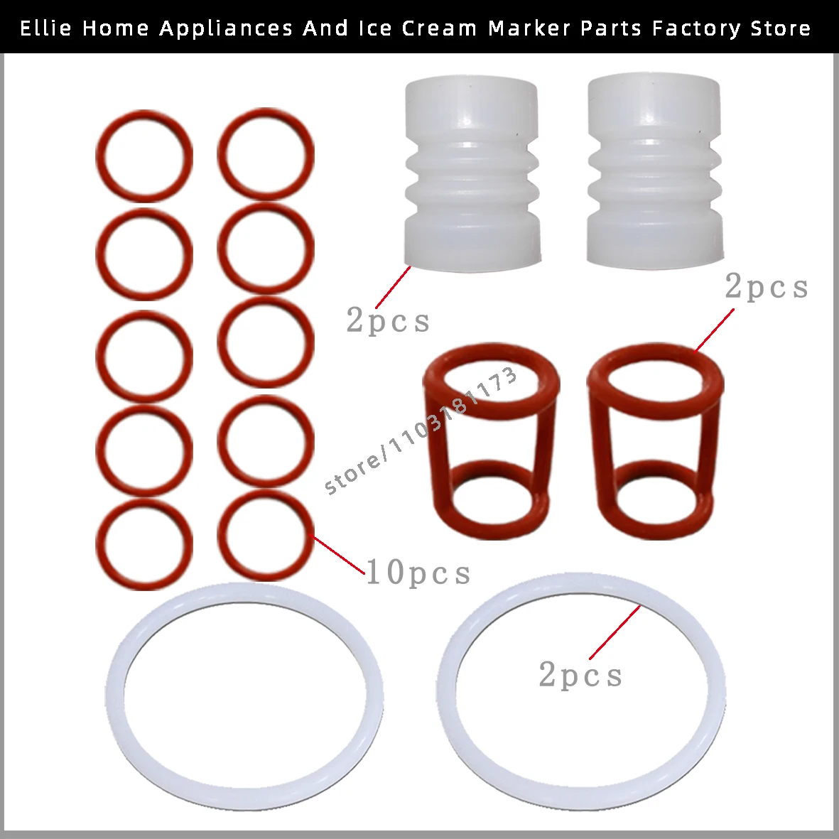 Red-And-White-Color-One-Bag-16-Pieces-Seal-Rings-Spare-Parts-Gaskets ...