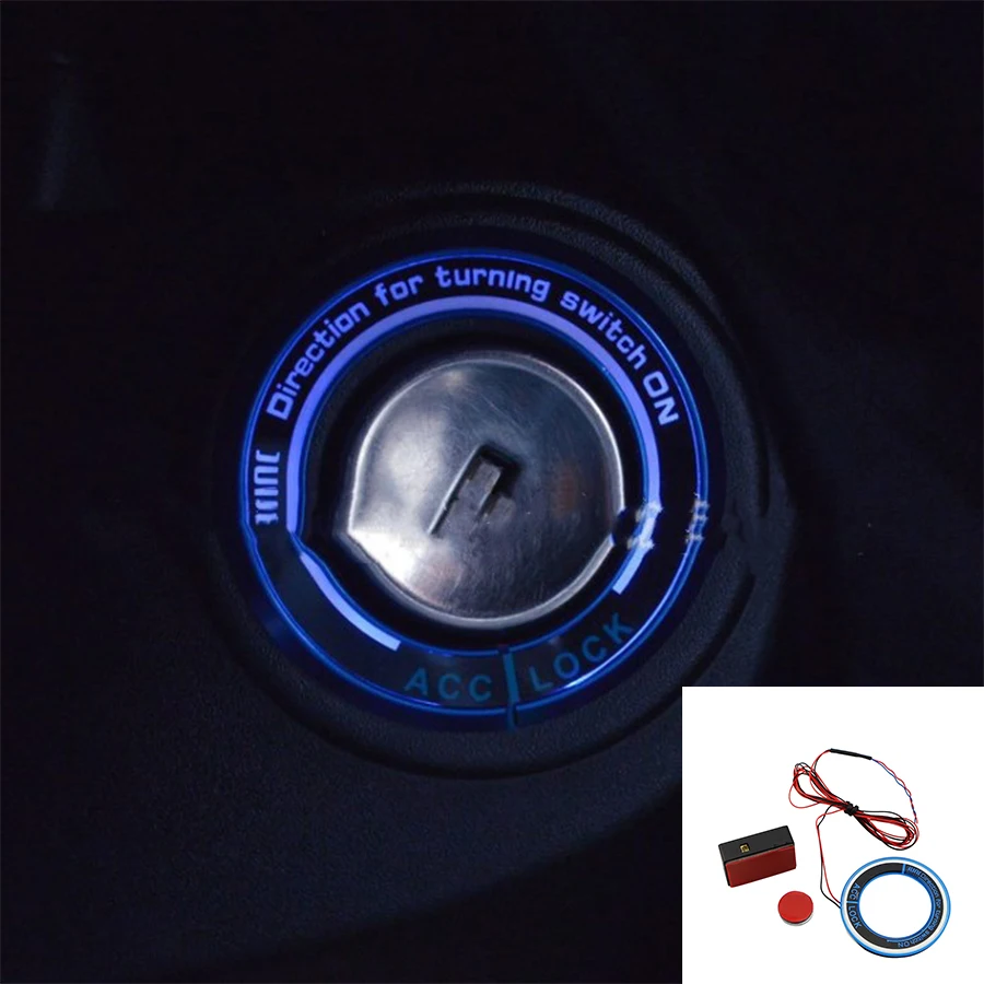 Car-light-LED-Ignition-Switch-cover-Ring-key-ring-decoration-stickers ...