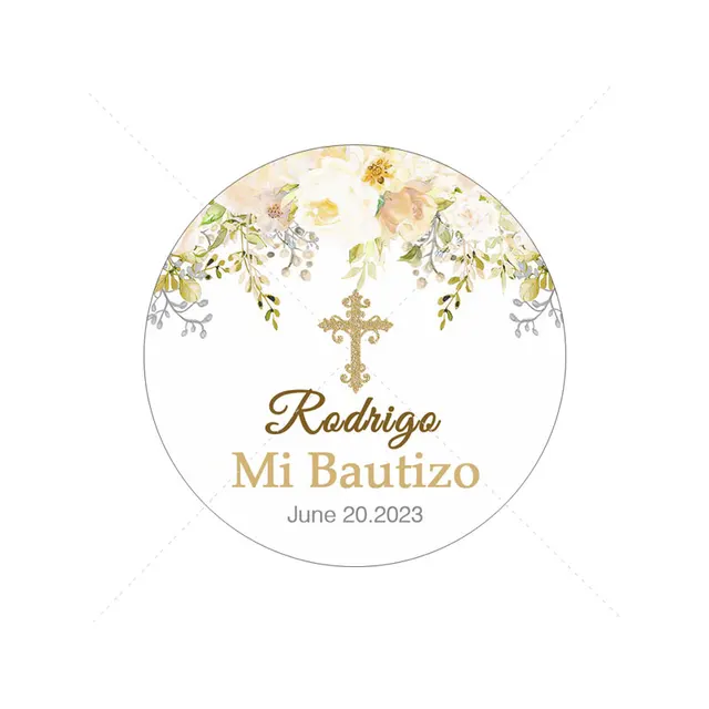 Custom First Communion Sticker Boy Girl Floral Mi Primera Comunión ...