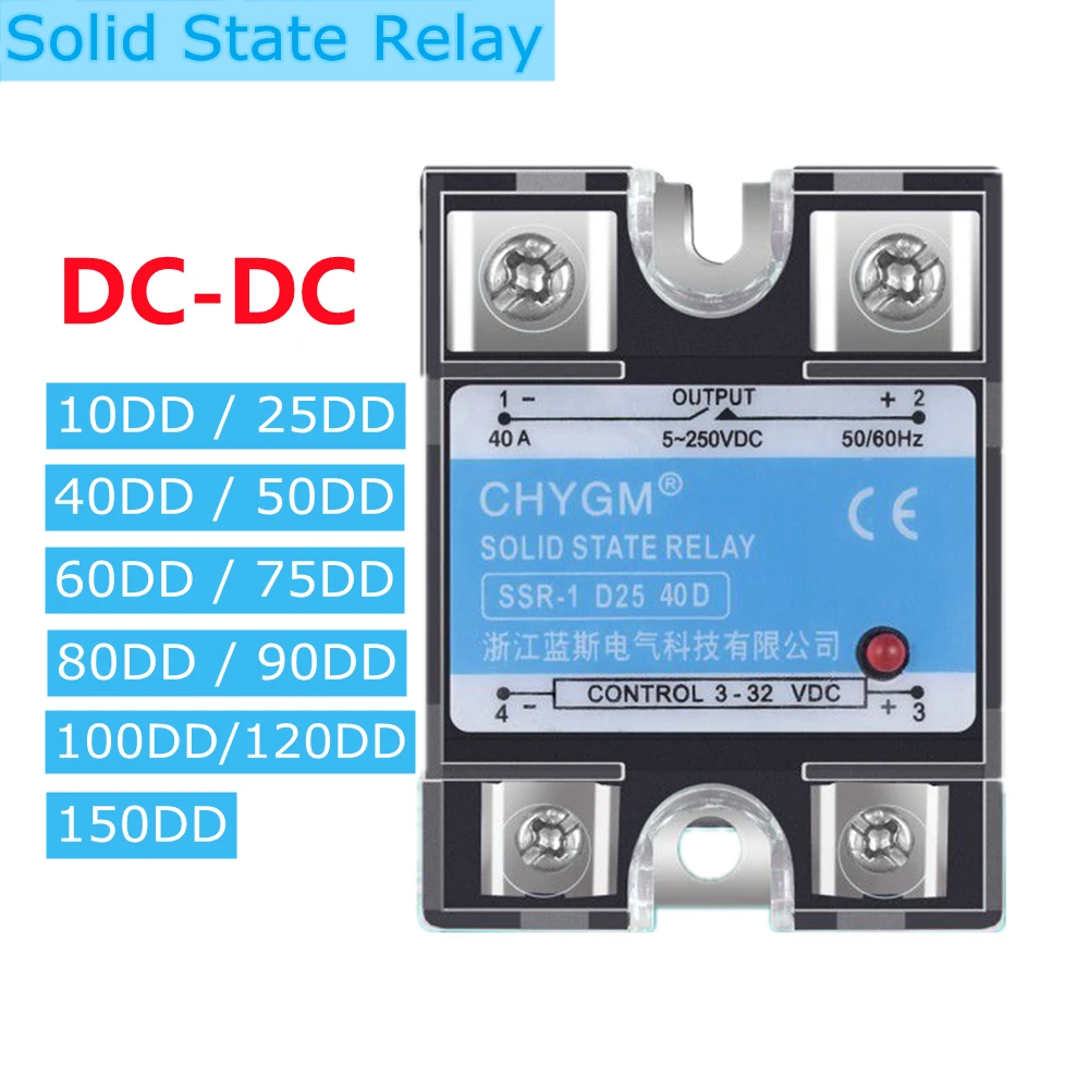 SSR 100DD / 120DD / 150DD DC Steuerung DC SSR Single Phase Solid State Relais 5 220VDC 3 32VDC ...