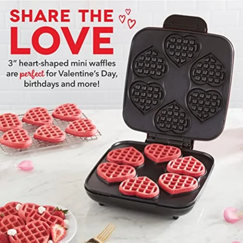 Red Heart Waffle Foood