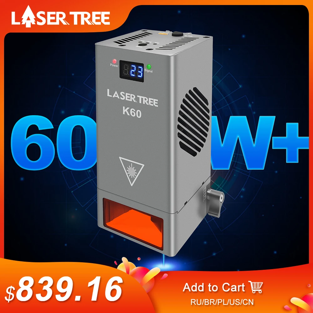 LASER-TREE-K60-Optical-Power-60W-Laser-Head-Adjustable-20W-40W-Power ...