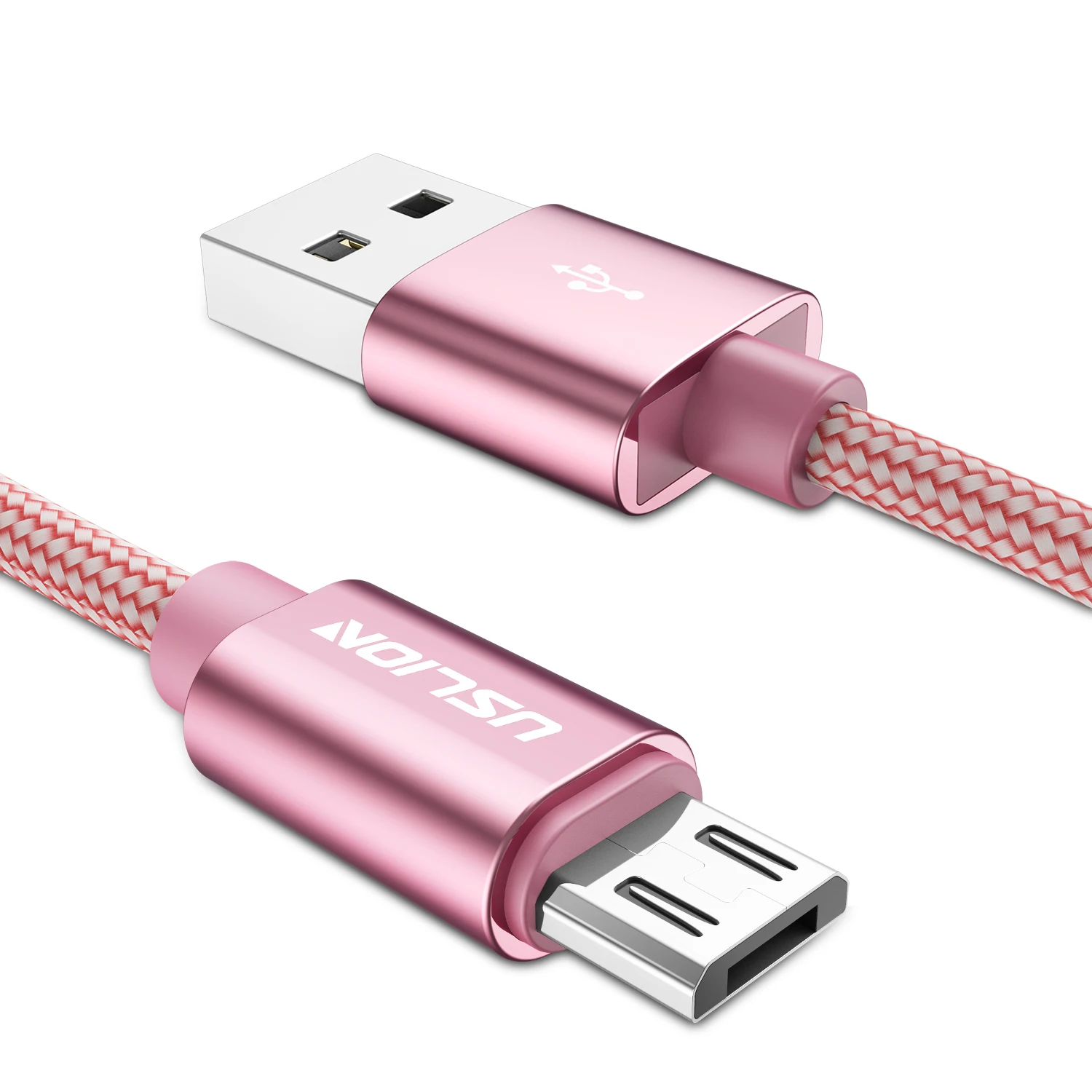 Rose-Gold-Nylon-Charging-Data-Cable-Micro-USB-Cable-For-Android-Mobile ...