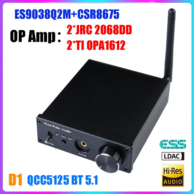 Rod Rain Audio D1 Es9038q2m Dac Qcc5125 Bluetooth Dac Board Aptx-hd Ldac Hifi Sound Decoder 2 ...