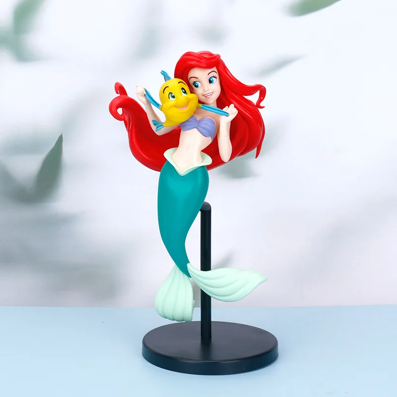 22cm Anime Disney Princess Mermaid Ariel PVC Action Figures Model Car ...