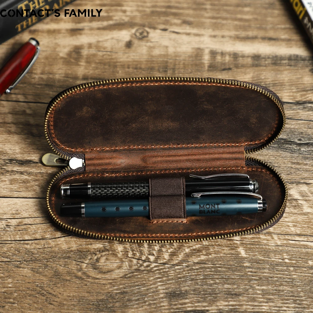 Luxury-Leather-Pencil-Case-Zipper-Retro-Fountain-Pen-Pouch-Bag-For ...