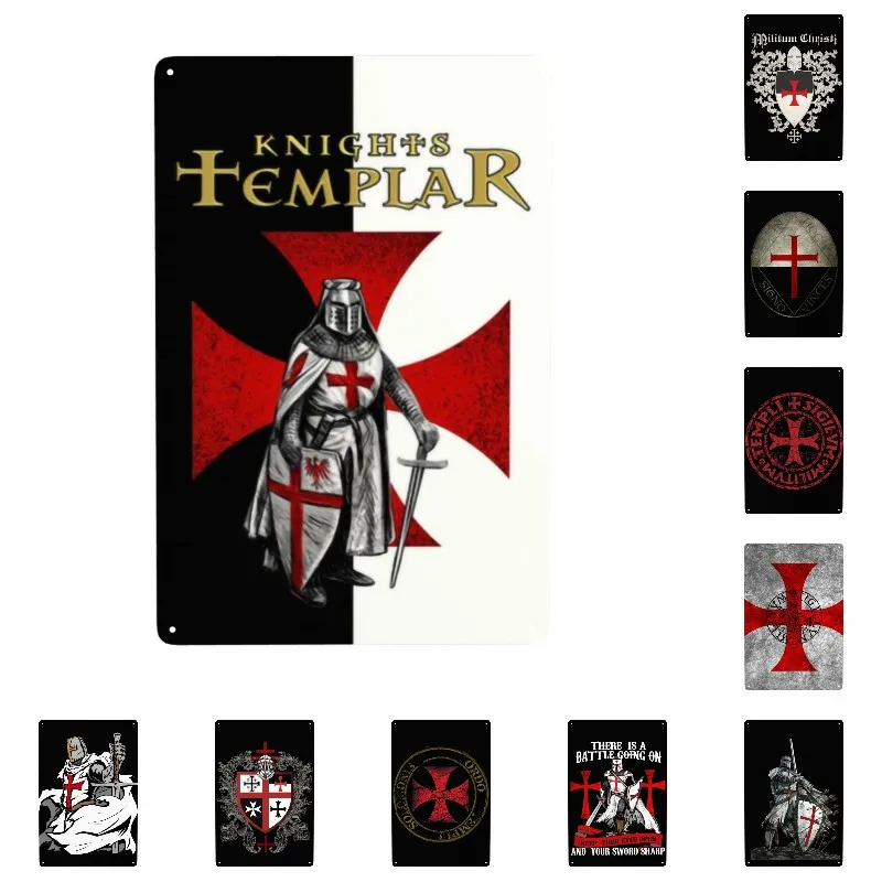 Retro-Knight-Templar-Metal-Sign-Custom-Crusades-Knights-Christian ...