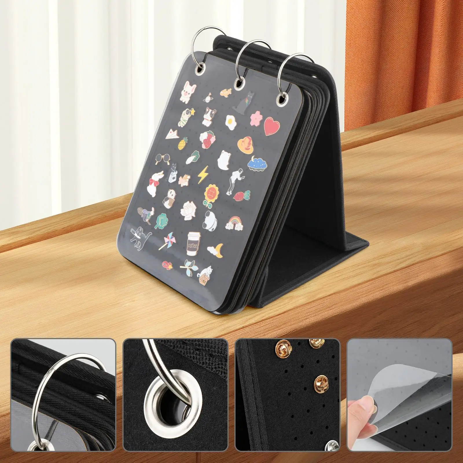 Pin Display Binder Stand Stable Portable Brooch Storage Display Stand ...