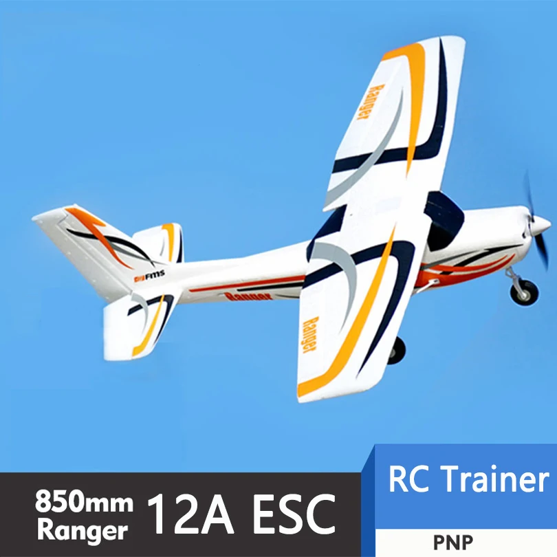 FMS 123R RC Plane Beginner Trainer 850mm Ranger PNP Remote Control ...