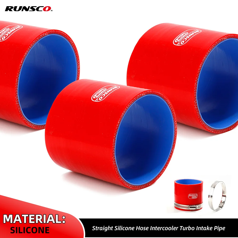 Red-Universal-Silicone-Tubing-Hose-Straight-Connector-Car-Intercooler ...