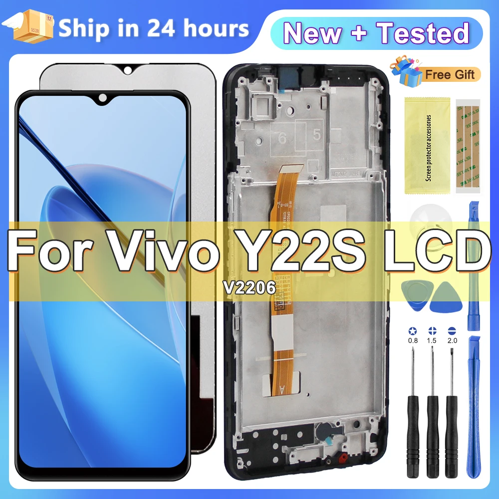 6.55" For Vivo Y22 V2207 LCD Display With Frame Touch Screen Digitizer ...