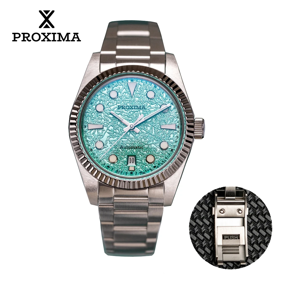 Proxima-PX1700-2BN-Men-Watch-39mm-Fashion-Ice-Flower-Texture-Dial ...