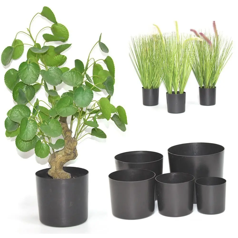 Black-Straight-Tube-Plastic-Nursery-Plant-Grow-Pot-Box-Round-Flower-Pot ...