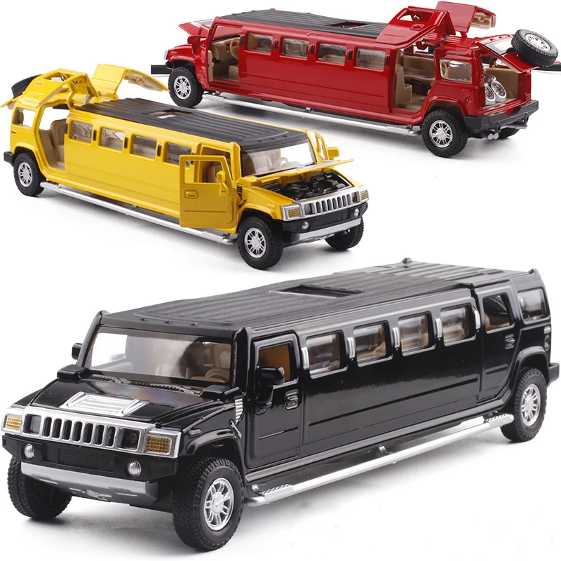 1:32 Diecast Hummer Lengthen Limousine Metal Alloy Car Model Pull Back ...