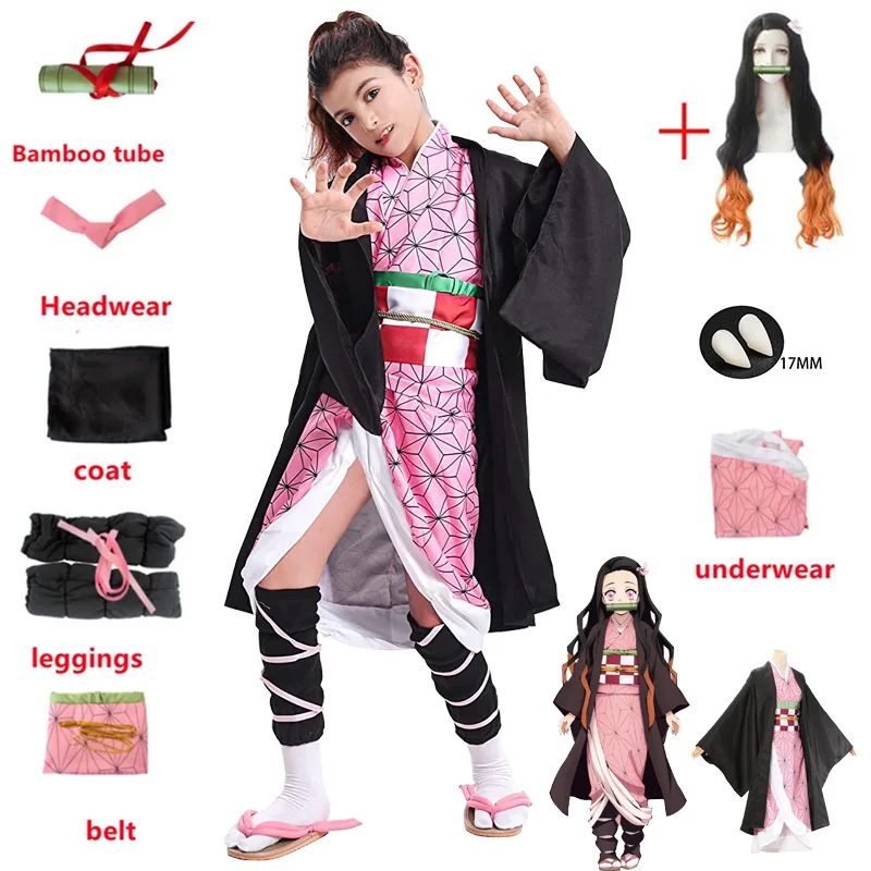 Anime Kamado Nezuko Cosplay Kostüm Dämon Slayer Cosplay Uniform ...