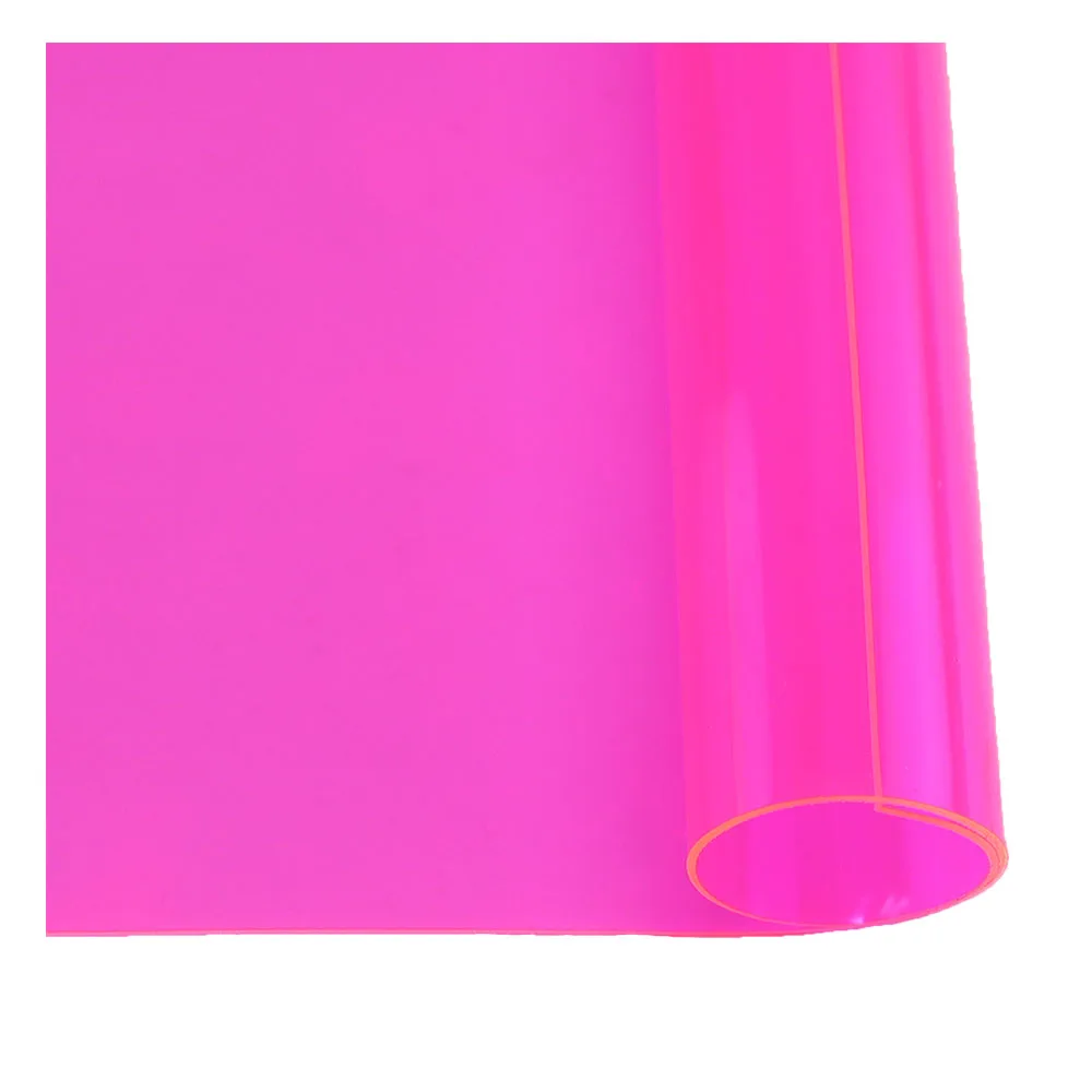 30/50x120cm Roll Neon Pink Clear Transparente PVC Faux Leather Fabric ...