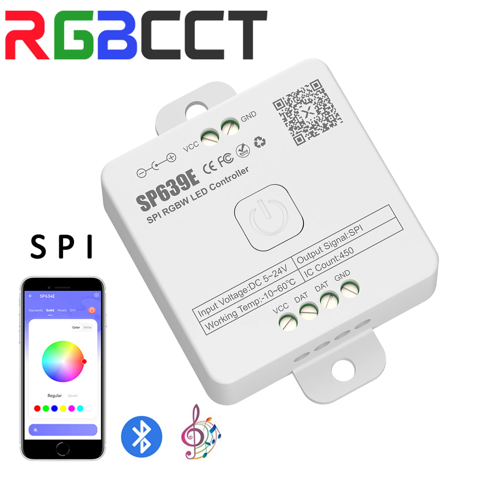 SP636E-SP639E-SPI-FCOB-Pixels-LED-Controller-SK6812-WS2814-RGBW-WS2812B ...