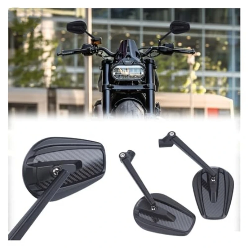 Motorcycle-Carbon-Universal-8MM-10MM-RearView-Mirrors-For-Honda-Yamaha ...