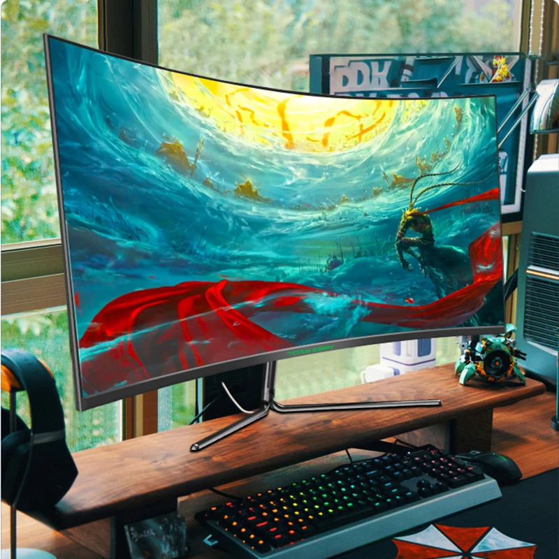 Titan exército 32 polegada 4k ultra claro monitor computador 1500r ...