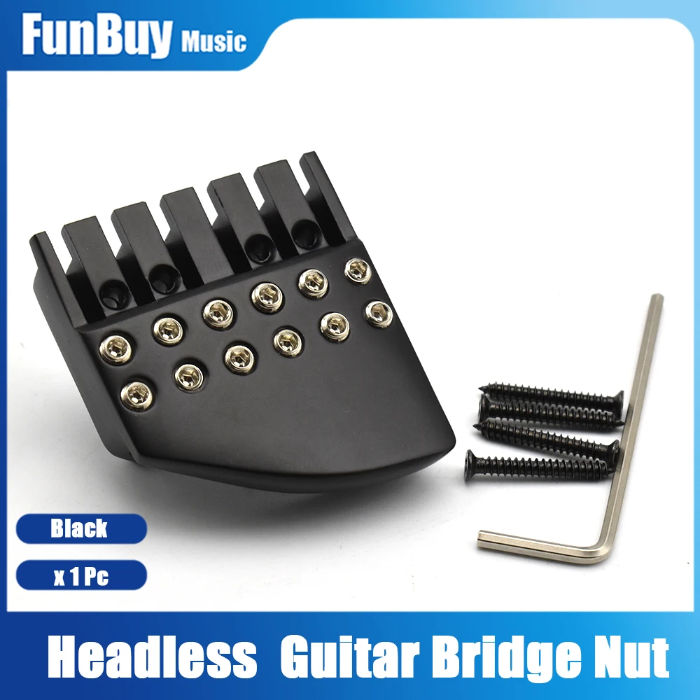 6-String-Headless-Guitar-Bridge-Nut-Guitar-Fixed-Saddle-Bridge-Nut ...