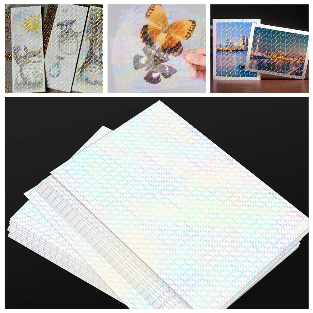 10Sheets-Cold-Lamination-Film-A4-Sheet-Hologram-Transparent-Grid-Dots ...