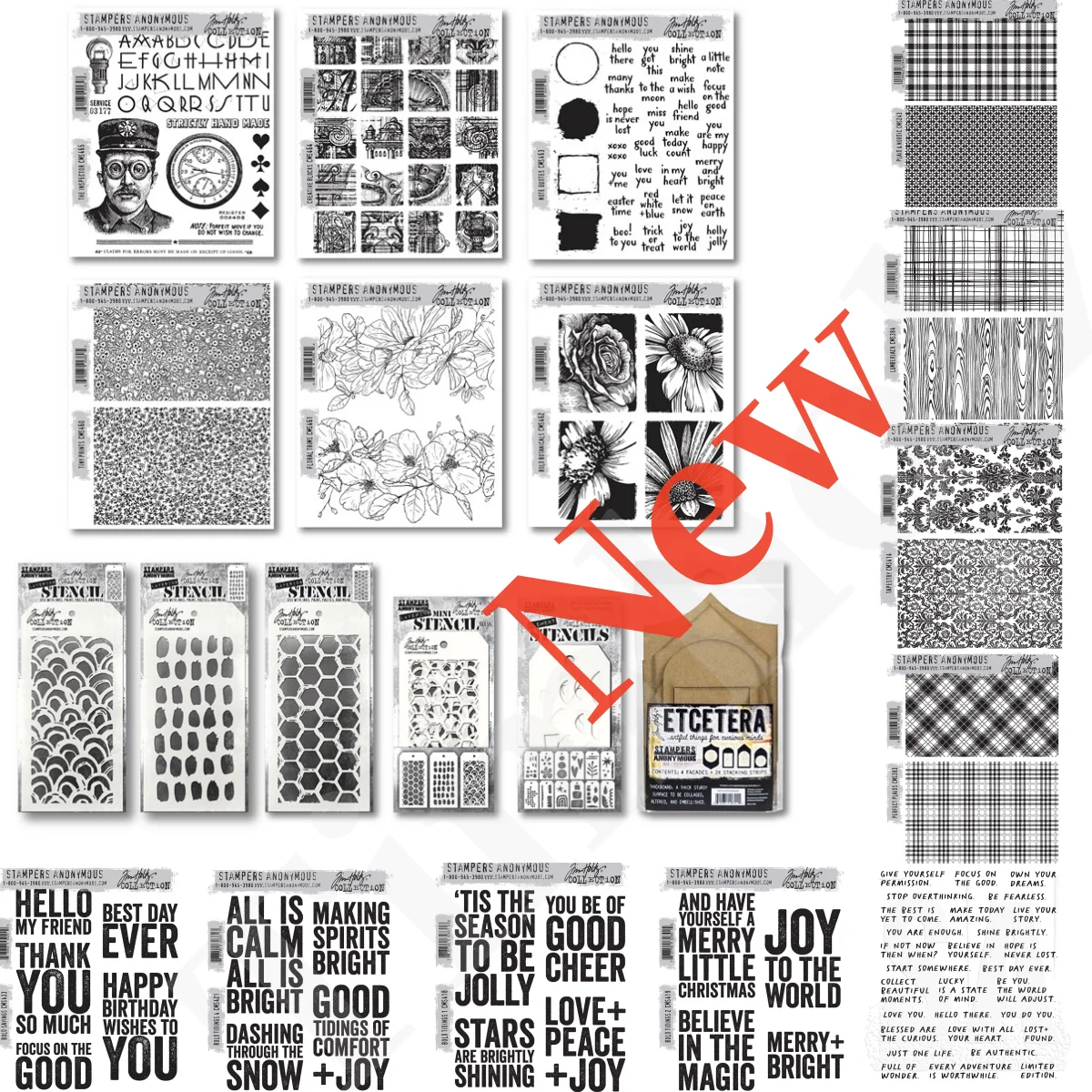 New Botanicals Floral Note Blocks Clear Stamps Stencil Metal Cutting ...