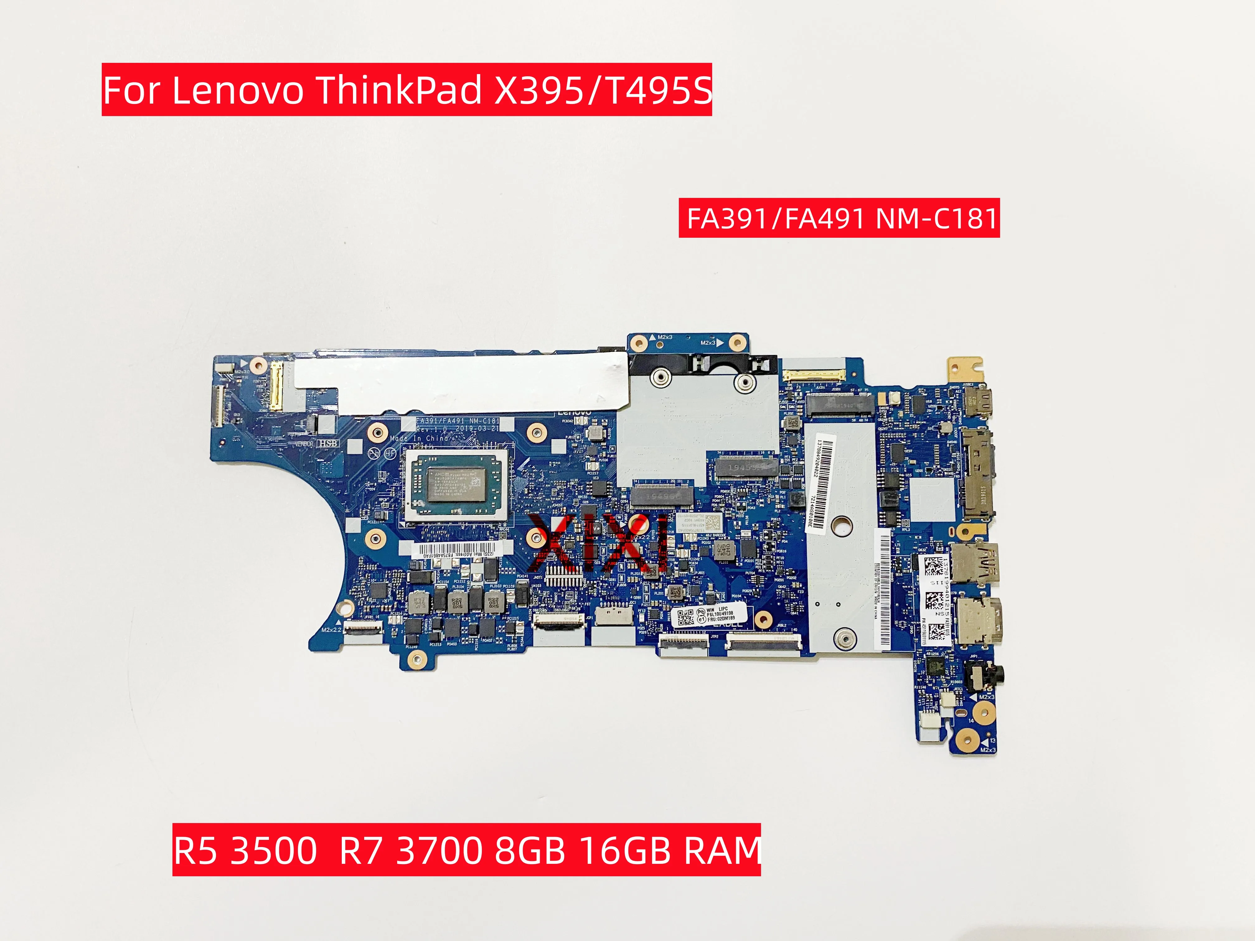 Placa base para portátil Lenovo ThinkPad X395/T495S, placa base con CPU ...