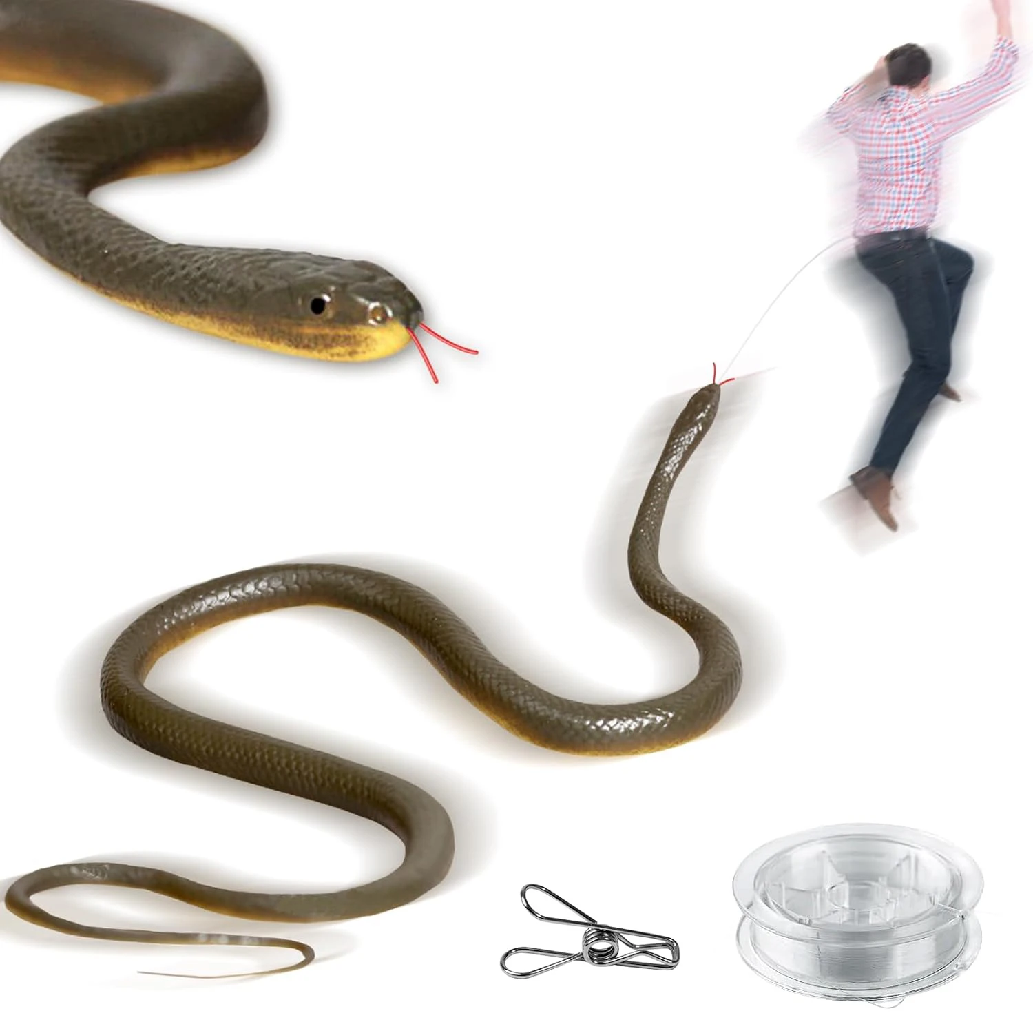 43-3-Inch-Snake-Prank-with-String-Clip-Golf-Realistic-Rubber-Snake ...