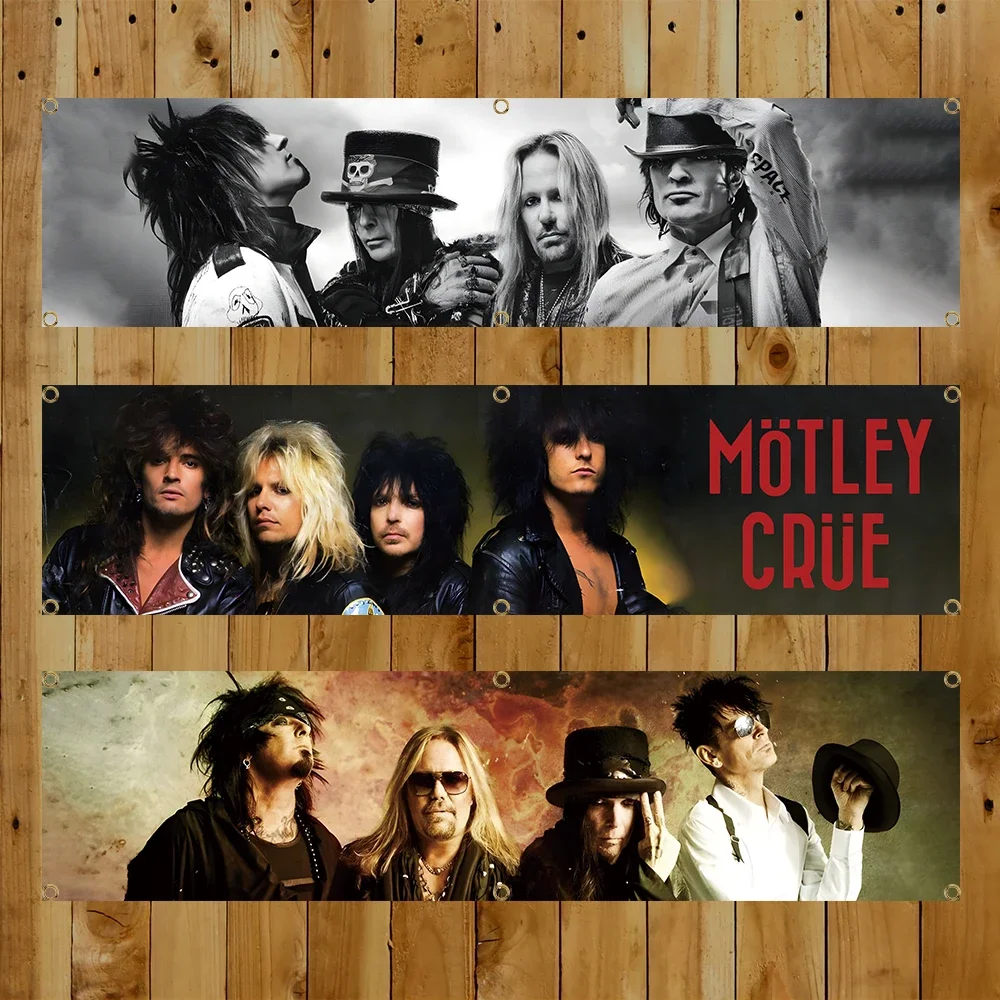 60x240cm M-Motley Heavy Metal Band Flag Poster Tapestry Polyester ...