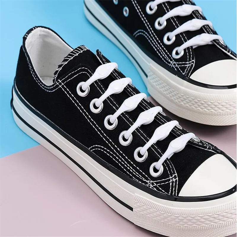 12PCS-Laceless-Silicone-Elastic-Laces-Rubber-Laces-Adult-Kids-Lazy-Lace ...