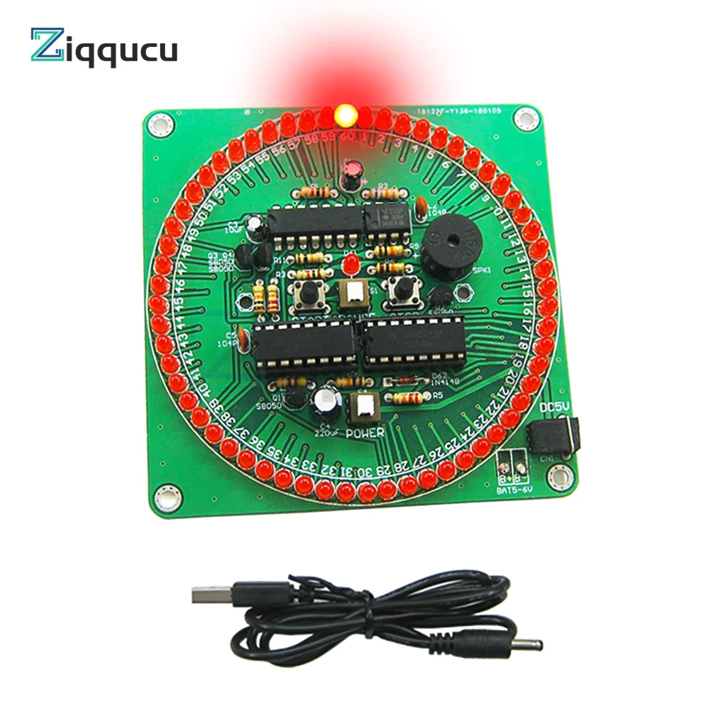 60 Second Countdown Timer DIY Kit Red/Yellow Smart Timing Alarm ...